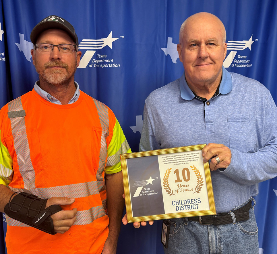 TxDOT Childress District presents service awards | Knox County News-Courier